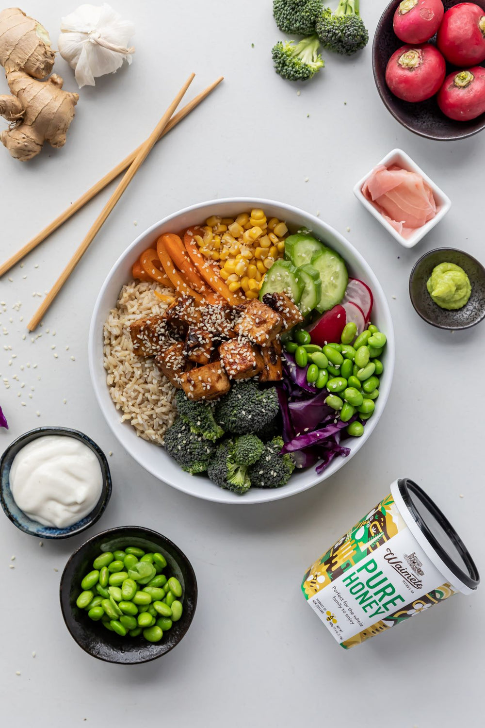 Egmont Honey – Honey glazed Tofu Poke Bowl